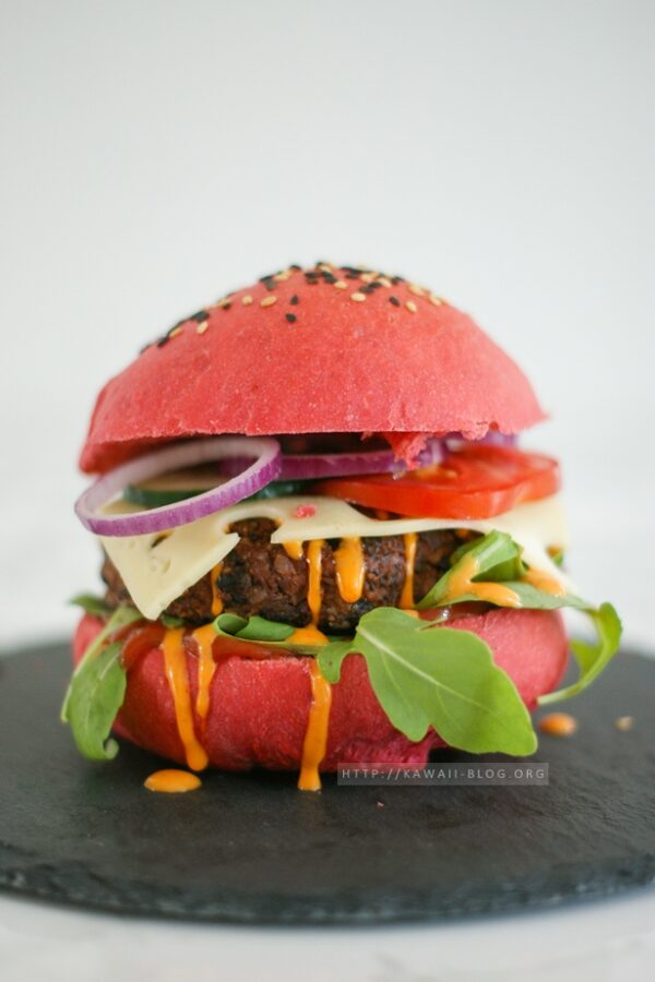 Pinke Burgerbuns mit Pilz Patty - *K A W A I I – B L O G